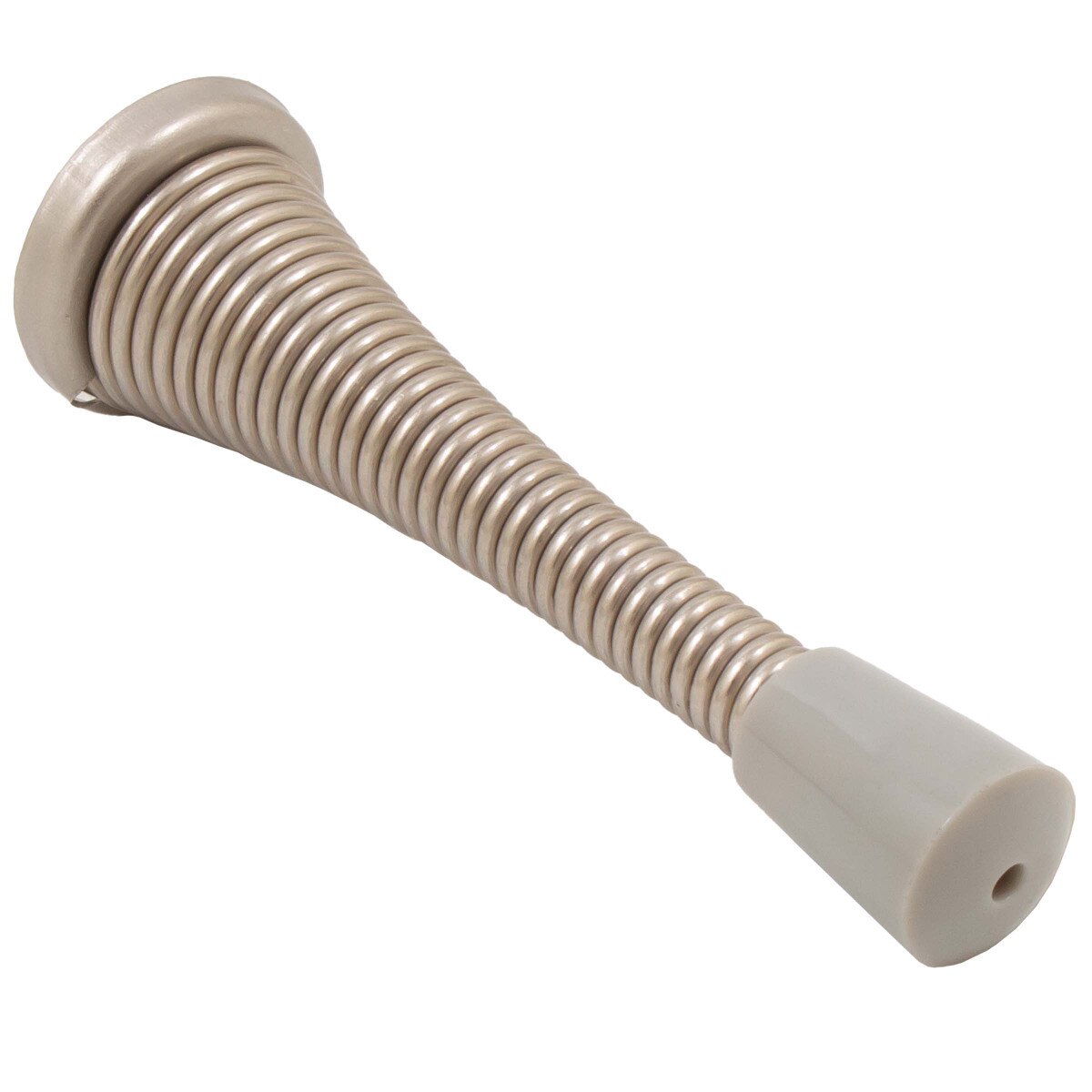 3" Heavy-Duty Spring Door Stop - Satin Nickel