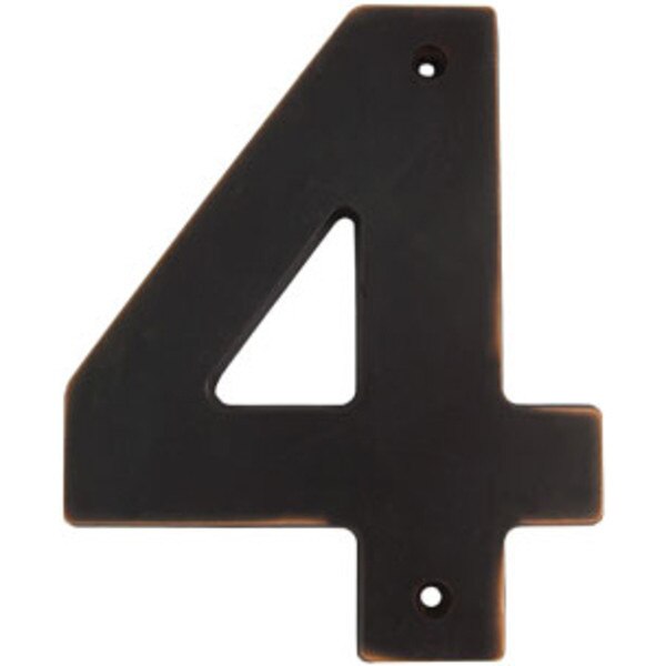5" Contemporary House Number 4 - Vintage Bronze