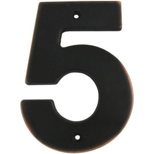5" Contemporary House Number 5 - Vintage Bronze