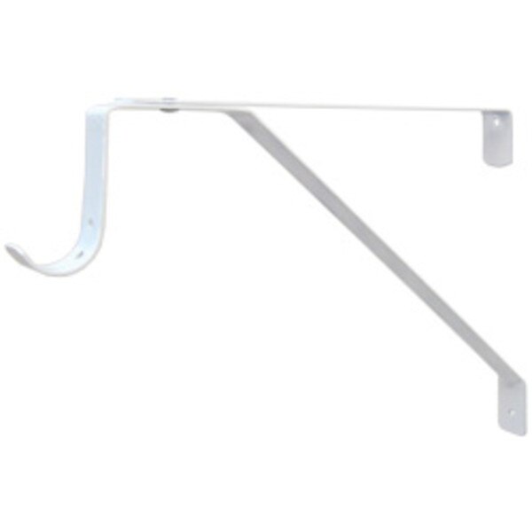 10-1/4" - 10-3/4" Adjustable Open-Back Shelf Bracket with 3" Drop - White
