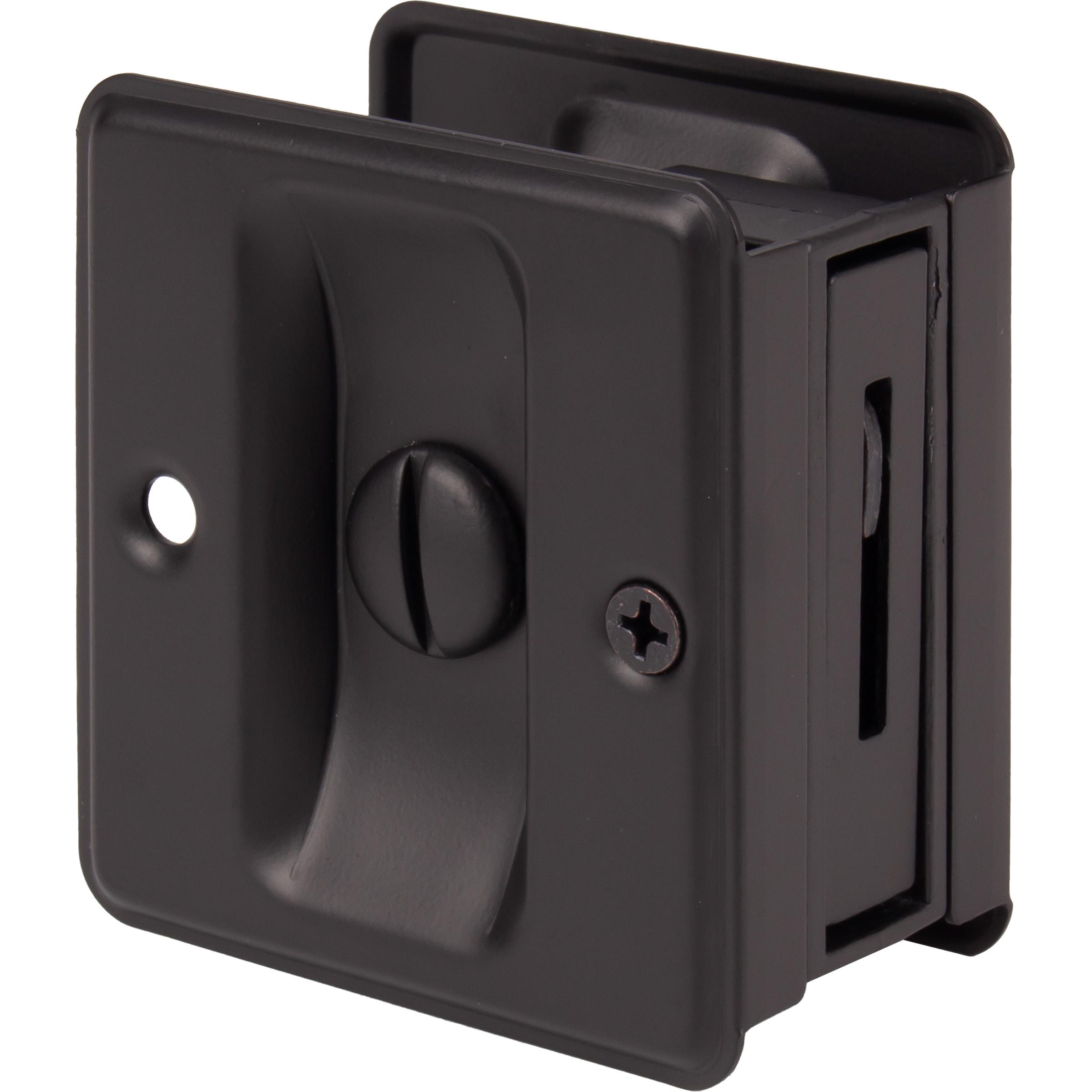 Square Pocket Door Lock Privacy - Matte Black