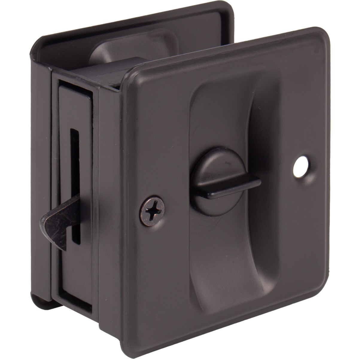 Square Pocket Door Lock Privacy - Matte Black