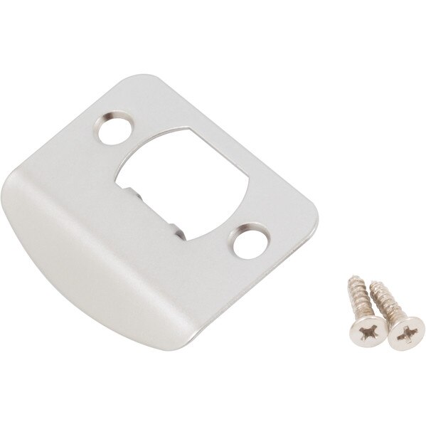 2-1/4" Full Lip Round Corner Strike - Satin Nickel