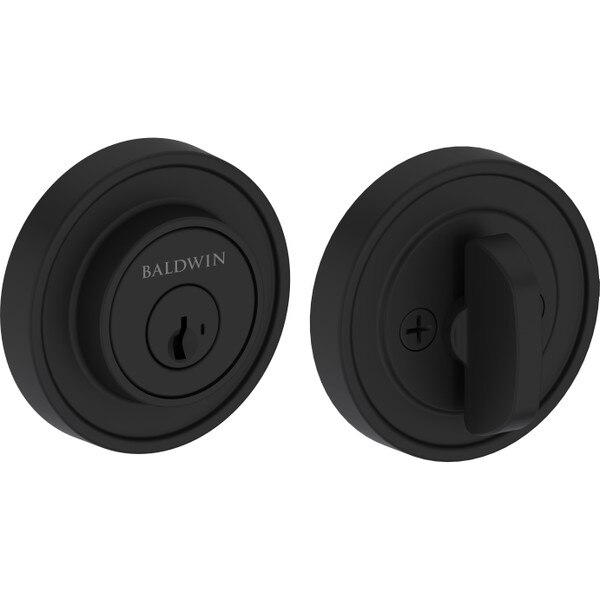 SC.RRD.190.6L.DS.SMC.KD Recessed Round 1-Cyl Deadbolt - Satin Black