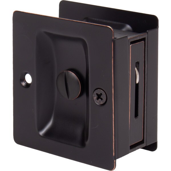 Premium Square Pocket Door Lock Privacy - Vintage Bronze