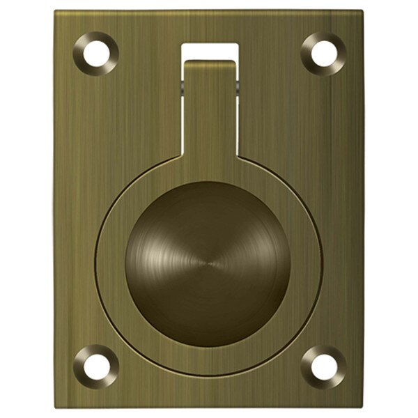 FRP25U5 2-1/2" X 1-7/8" Flush Ring Pull - Antique Brass