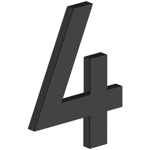 RNB-4U19 4" B Series House Number 4 with Risers - Matte Black