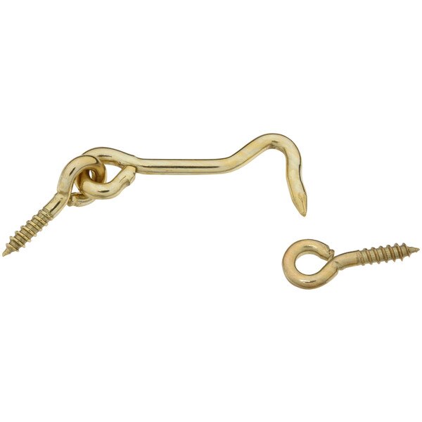 V2001 2" Hook & Eye - Polished Brass