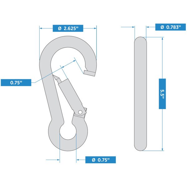 3112BC 3/4" X 5-1/2" Interlocking Spring Snap - Zinc Plated