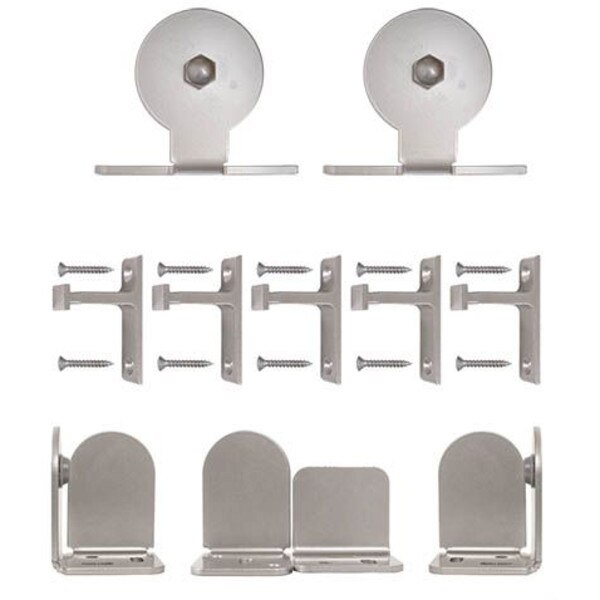 Top Mount Hardware Set with Long Brackets - Satin Nickel