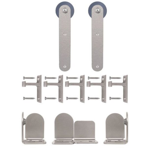 Stick Hardware Set with Long Brackets - Satin Nickel
