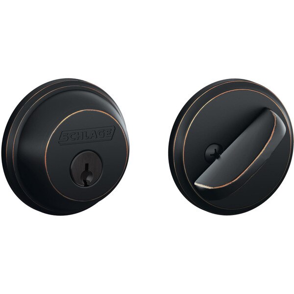 B60F716 12-294 10-094 UL K4 1-Cyl Deadbolt - Aged Bronze