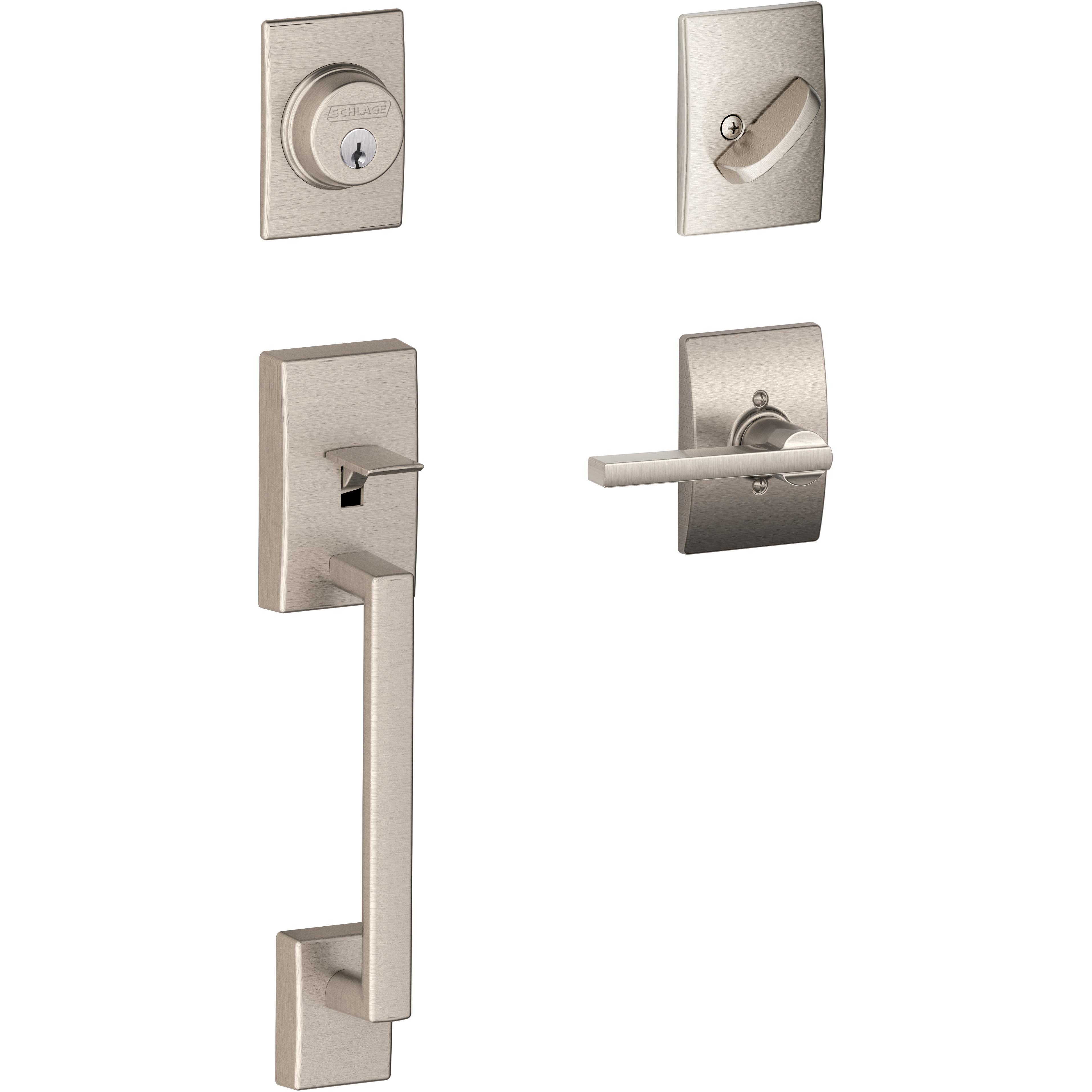 F60GCEN619LAT/CEN Century Handleset with Latitude / Century - Satin Nickel