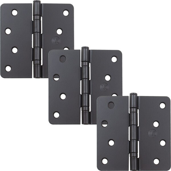 4" 1/4R Ball-Bearing Hinge 3/pk - Matte Black